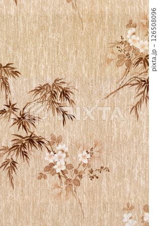 Captivating Botanical Scroll and Floral Motif...のイラスト素材 [126508096] - PIXTA