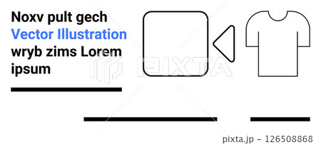 Square video icon, t-shirt outline, placeholder...のイラスト素材 [126508868 ...