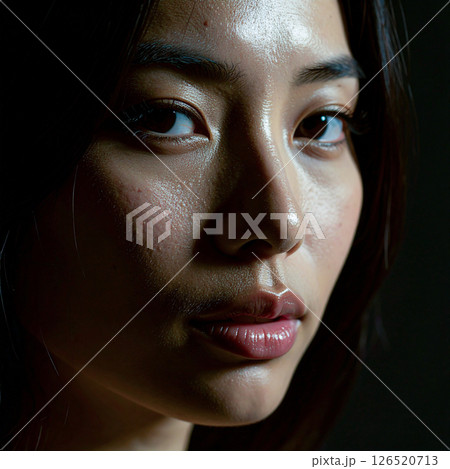 30代女性 すっぴん顔のアップのイラスト素材 [126520713] - PIXTA