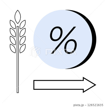 Farming yield percentage symbol inside a...のイラスト素材 [126521635] - PIXTA