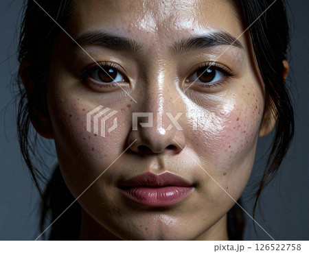 30代女性 すっぴん顔のアップのイラスト素材 [126522758] - PIXTA