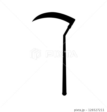 Scythe Silhouette. Black and White Icon Design...のイラスト素材 [126527211 ...