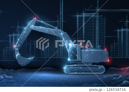 Digital construction site sketch with...のイラスト素材 [126538716] - PIXTA
