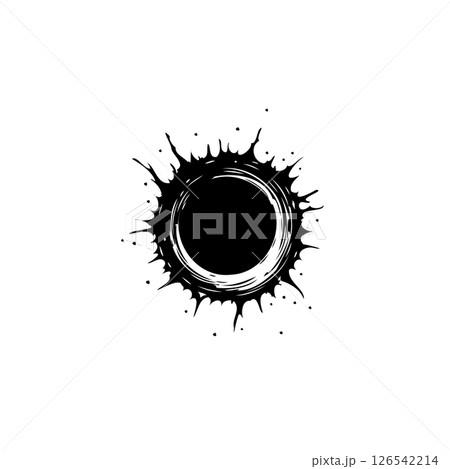 Abstract splattered circle design with dynamic...のイラスト素材 [126542214 ...