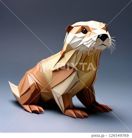 the AI Image Generator, Geometric Style Otter...のイラスト素材 [126549769] - PIXTA