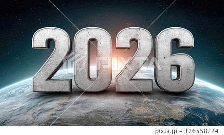 2026 Emerging Over Earth Horizonのイラスト素材 [126558224] - PIXTA