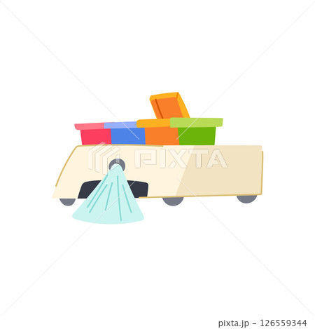 efficiency mini robot sorting trash cartoon...のイラスト素材 [126559344] - PIXTA