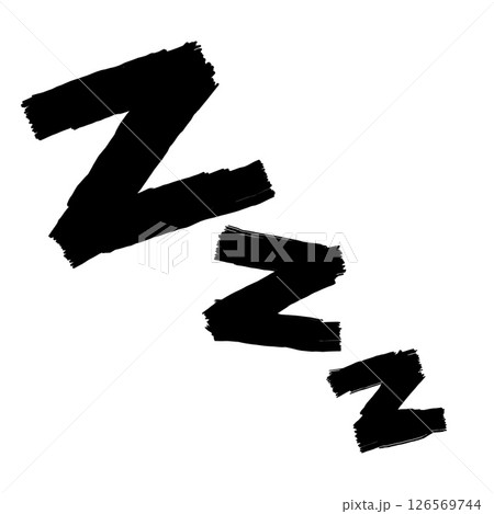 Stylized black "Zzz" sound effect, used in...のイラスト素材 [126569744] - PIXTA