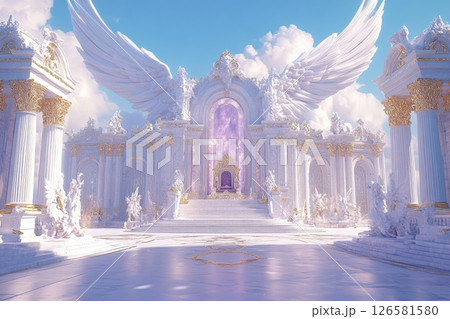 Majestic angelic temple ethereal realm fantasy...のイラスト素材 [126581580 ...