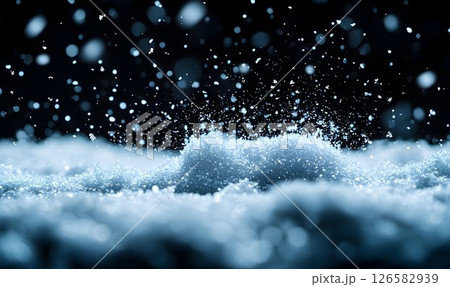 Frozen flurry: A close-up of snow particles...のイラスト素材 [126582939] - PIXTA