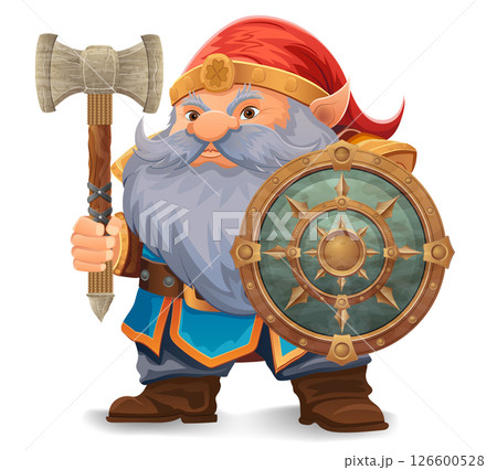 cartoon fantasy dwarf with beard vector...のイラスト素材 [126600528] - PIXTA