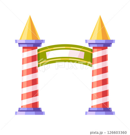 Amusement park entrance gate cartoonのイラスト素材 [126603360] - PIXTA
