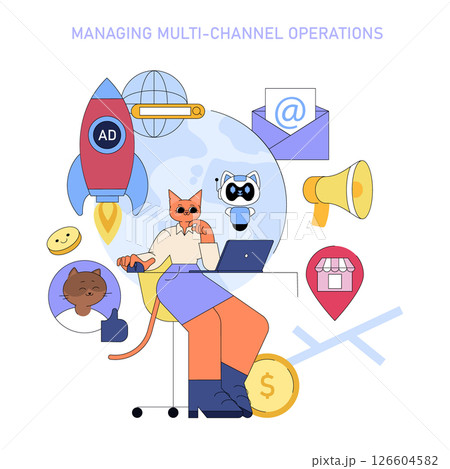 AI integration reshaping global business...のイラスト素材 [126604582] - PIXTA