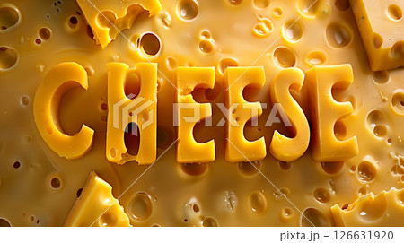 Bright yellow cheese background with text...のイラスト素材 [126631920] - PIXTA