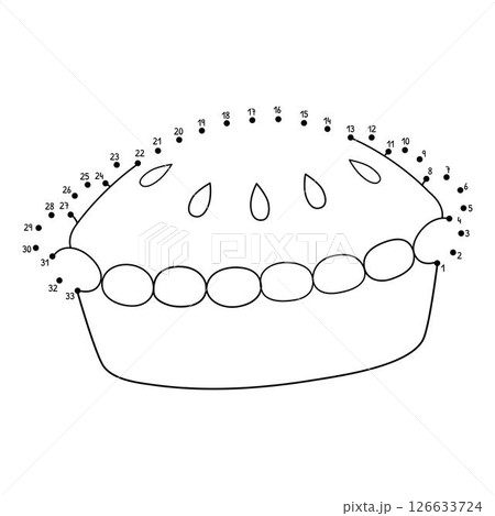 Dot to Dot Thanksgiving Pie Isolated Coloring Pageのイラスト素材 [126633724 ...
