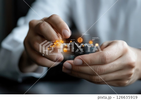 A business professional engages with...のイラスト素材 [126635919] - PIXTA