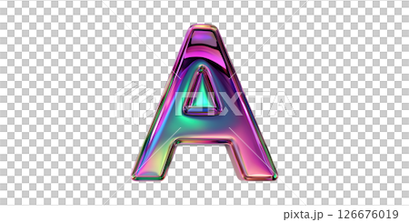 Colorful 3D Letter A With Iridescent Gradient...のイラスト素材 [126676019] - PIXTA