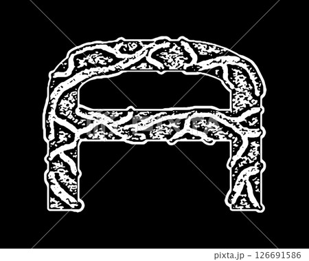 Grungy vector font. Letter with veins.のイラスト素材 [126691586] - PIXTA