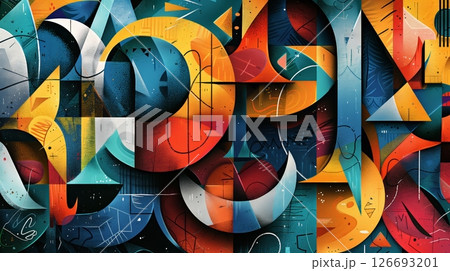 Innovative lettering in modern graphic design...のイラスト素材 [126693201] - PIXTA