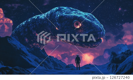 Mysterious giant serpent dominates alien...のイラスト素材 [126727240] - PIXTA