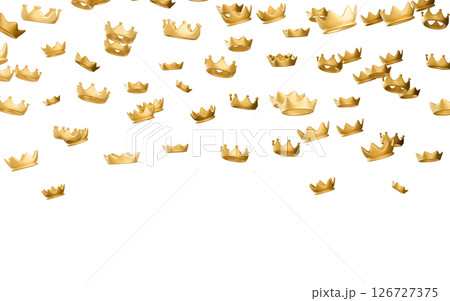 Golden crowns are falling from above in a...のイラスト素材 [126727375] - PIXTA