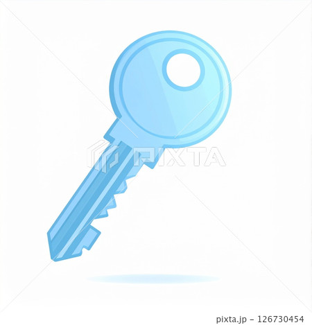 Light Blue Key Illustration on White Backgroundのイラスト素材 [126730454] - PIXTA
