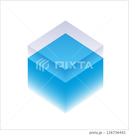 3d Isometric Cube Design on white background のイラスト素材 [126736481] - PIXTA
