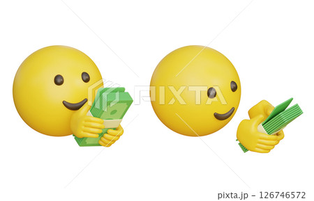 Emoticon counting money currency 3D Iconのイラスト素材 [126746572] - PIXTA