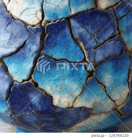 Blue and White Cracked Ceramic Pottery Textureのイラスト素材 [126766220] - PIXTA