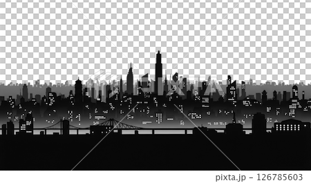 City shadow on transparent background imageのイラスト素材 [126785603] - PIXTA