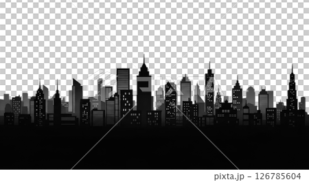 City shadow on transparent background imageのイラスト素材 [126785604] - PIXTA