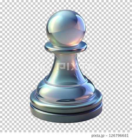 Shiny glass pawn chess piece isolated on...のイラスト素材 [126796681] - PIXTA