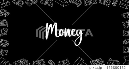 Money horizontal banner. Flying cash,...のイラスト素材 [126800182] - PIXTA