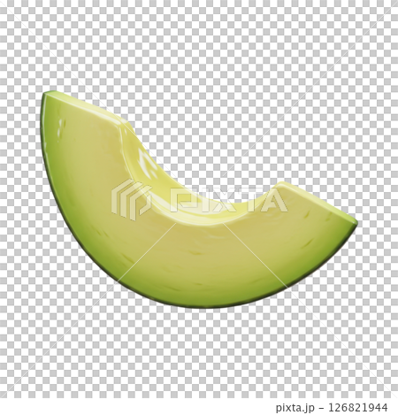 Realistic 3D Rendered Avocado Segment Slice for...のイラスト素材 [126821944 ...
