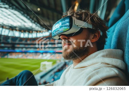 Virtual reality sports experience stadium image...のイラスト素材 [126832065 ...