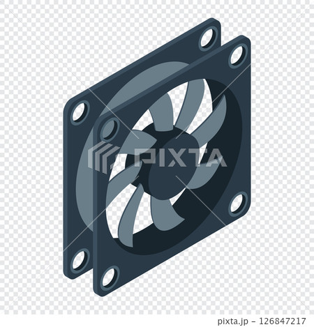 Isometric computer fan. Computer fan cooler....のイラスト素材 [126847217] - PIXTA