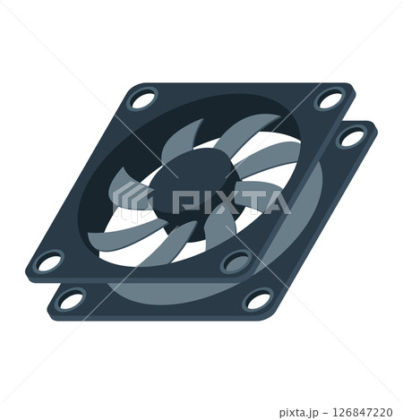 Isometric computer fan. Computer fan cooler....のイラスト素材 [126847220] - PIXTA