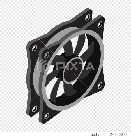 Isometric computer fan. Computer fan cooler....のイラスト素材 [126847231] - PIXTA