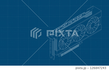 Isometric video graphic card blueprint. Video...のイラスト素材 [126847243] - PIXTA