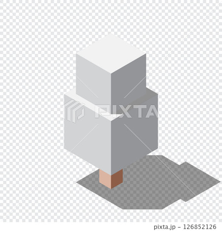 Isometric vector winter tree. Tree isometric...のイラスト素材 [126852126] - PIXTA