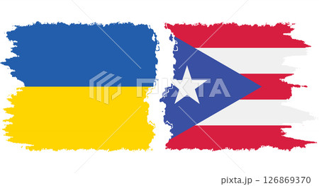 Puerto Rico and Ukraine grunge flags connection...のイラスト素材 [126869370 ...