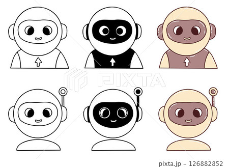 Chatbot Faces, Assistants AI and robot...のイラスト素材 [126882852] - PIXTA
