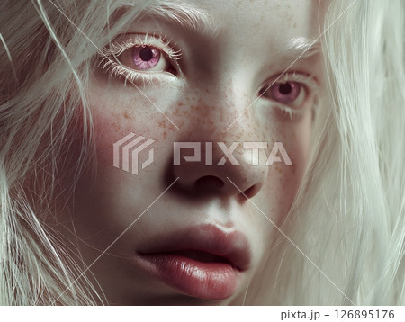 Mystical portrait of female with albinism,...のイラスト素材 [126895176] - PIXTA