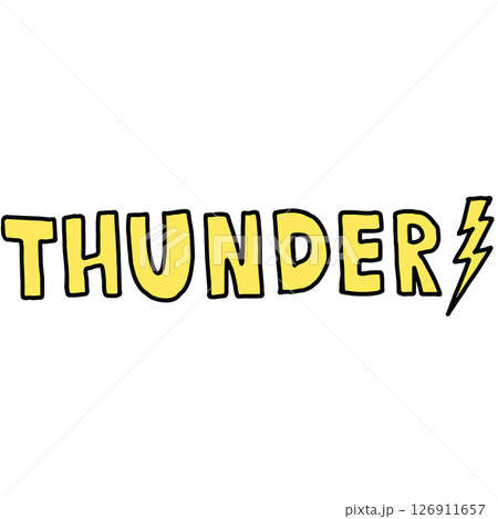 Hand drawn illustration of thunder letters for...のイラスト素材 [126911657 ...