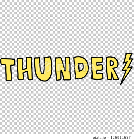 Hand drawn illustration of thunder letters for...のイラスト素材 [126911657 ...