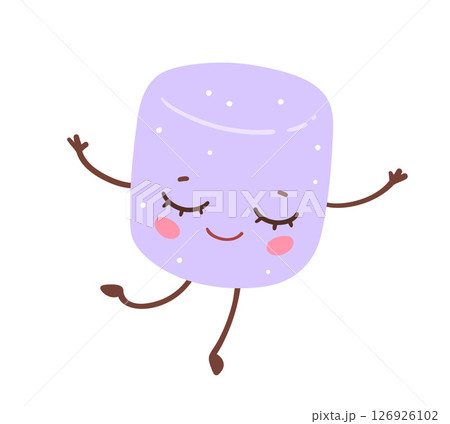 Cute violet marshmallow dancingのイラスト素材 [126926102] - PIXTA