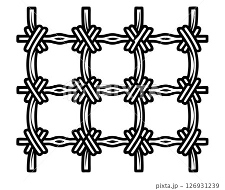 Interlaced barbed wire grid illustration...のイラスト素材 [126931239] - PIXTA