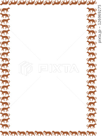 Wild cat silhouette border silhouette border....のイラスト素材 [126969275] - PIXTA