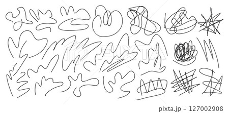 Vector set of hand drawn black messy swirl...のイラスト素材 [127002908] - PIXTA