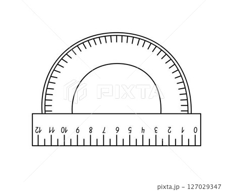 Protractor smart school instrument to measure...のイラスト素材 [127029347] - PIXTA